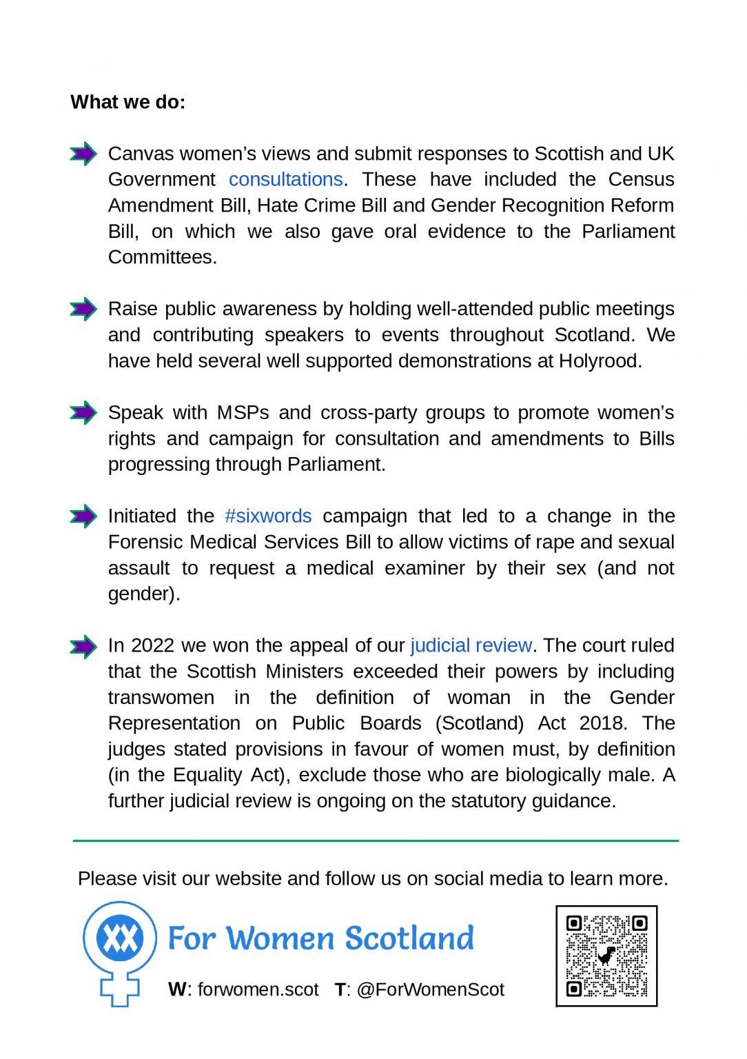 Leaflets - For Women Scotland