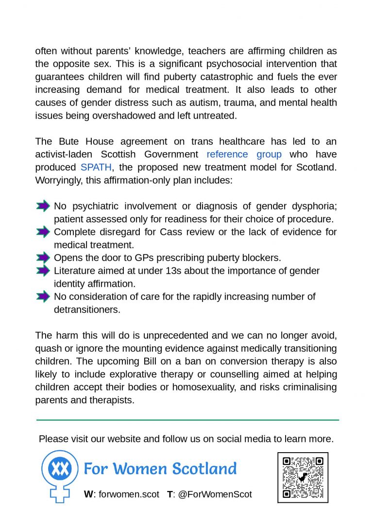 Leaflets - For Women Scotland