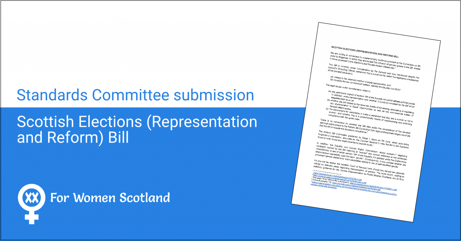 Scottish Elections (Representation and Reform) Bill - For Women Scotland